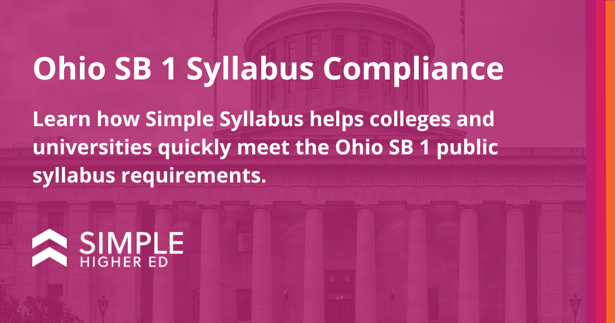Ohio SB 1 Syllabus Compliance - Simple Syllabus